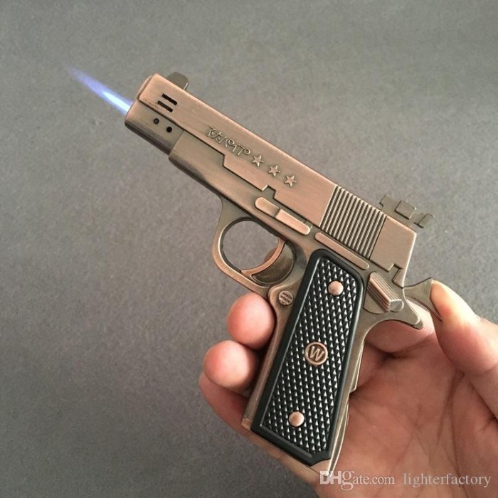 Jual Korek Api Pistol Exclusive Gas Model Rose Gold Baretta Revolver ...