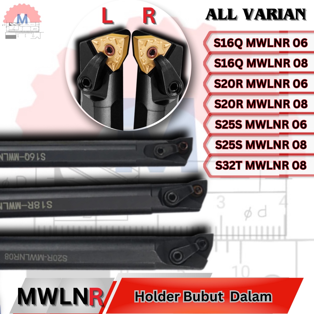 Jual Holder Bubut Boring S16 S20 S25 S32 MWLNR Stang Bubut Dalam MWLNR ...