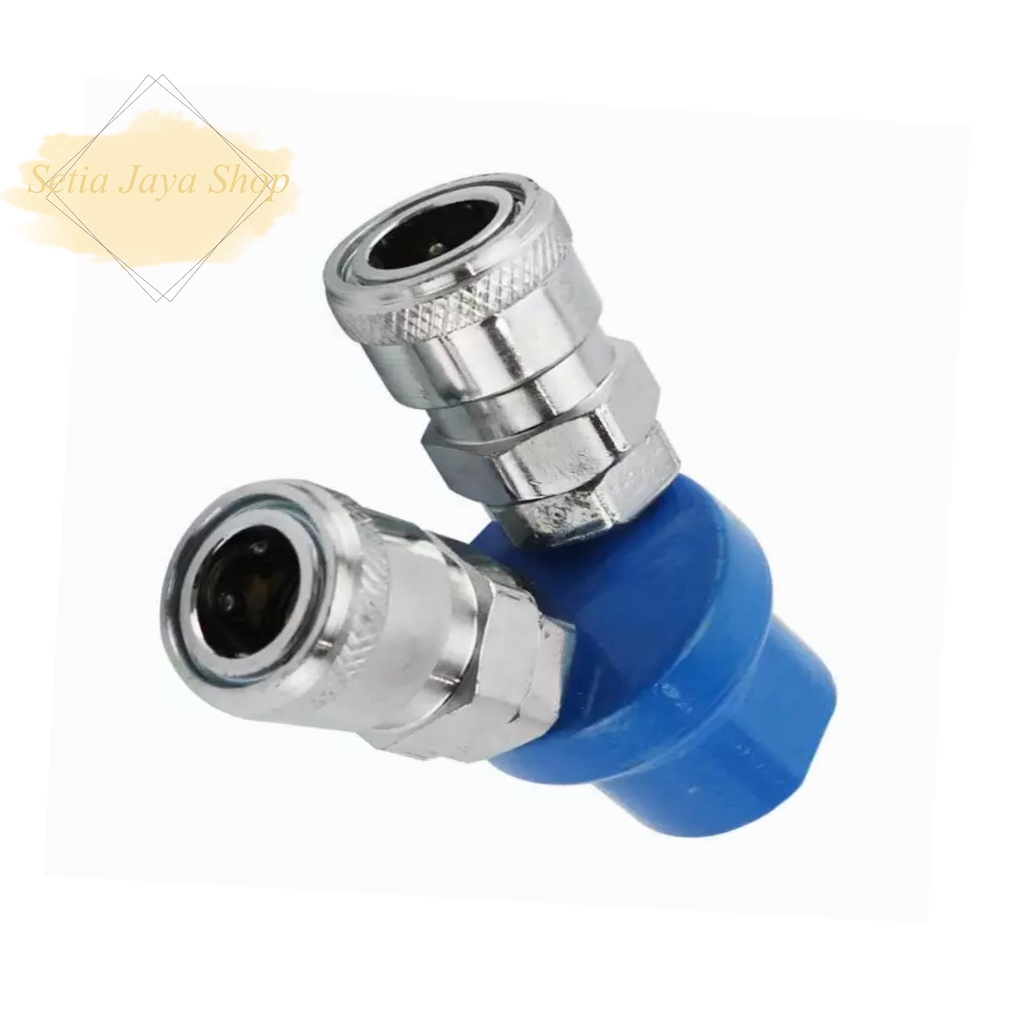 Jual PROMO!!!! NEW Air Quick Coupler 2 Pass / Way Sambungan Selang ...
