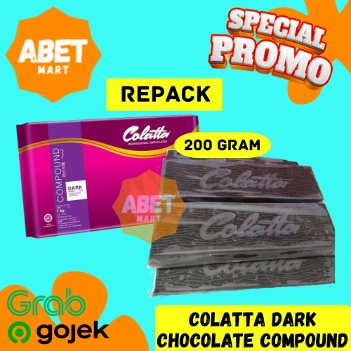 Jual Coklat Colatta Dark Compound 200 Gr 1 Kg - Blok Hitam Batang 200gr ...