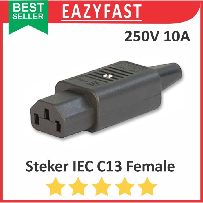 Jual Steker AC UPS CPU PC C13 IEC Connector Power Female Socket Soket Jack | Shopee Indonesia