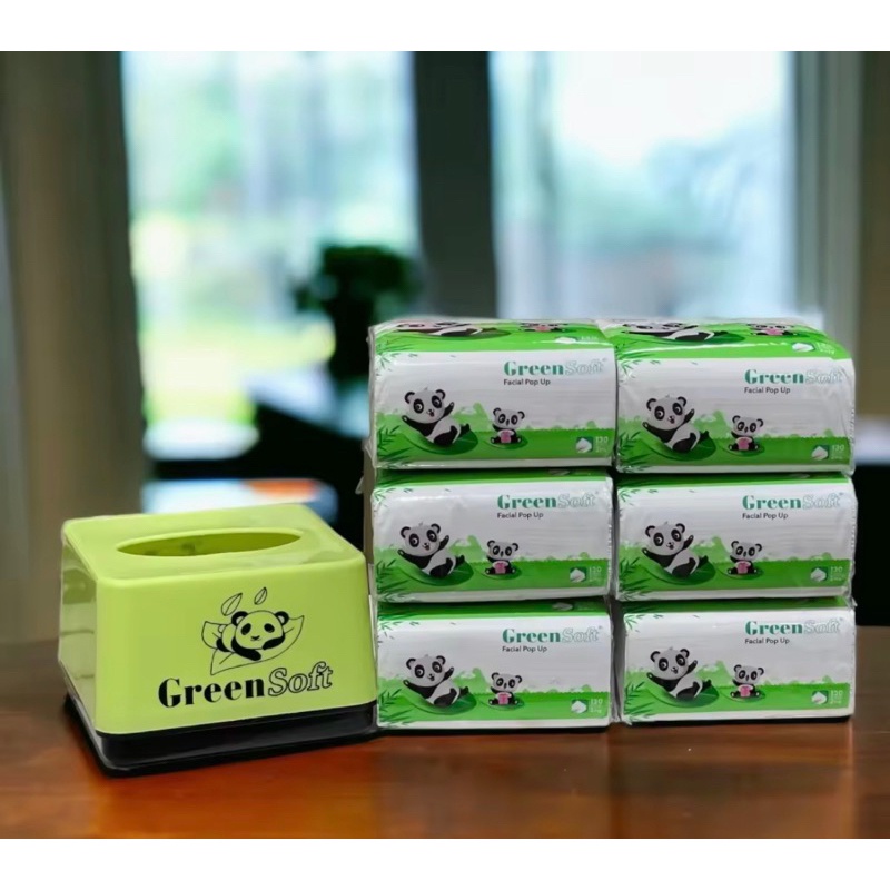 Jual [PACK 6PCS + FREE BOX] TISU GREENSOFT POPUP 130 SHEETS + BOX ...