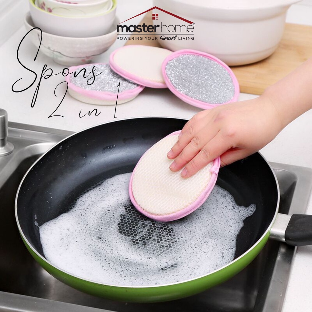 Jual Masterhome Spons Cuci Piring Bulat 2 Sisi | Spons Kawat Dan Busa ...