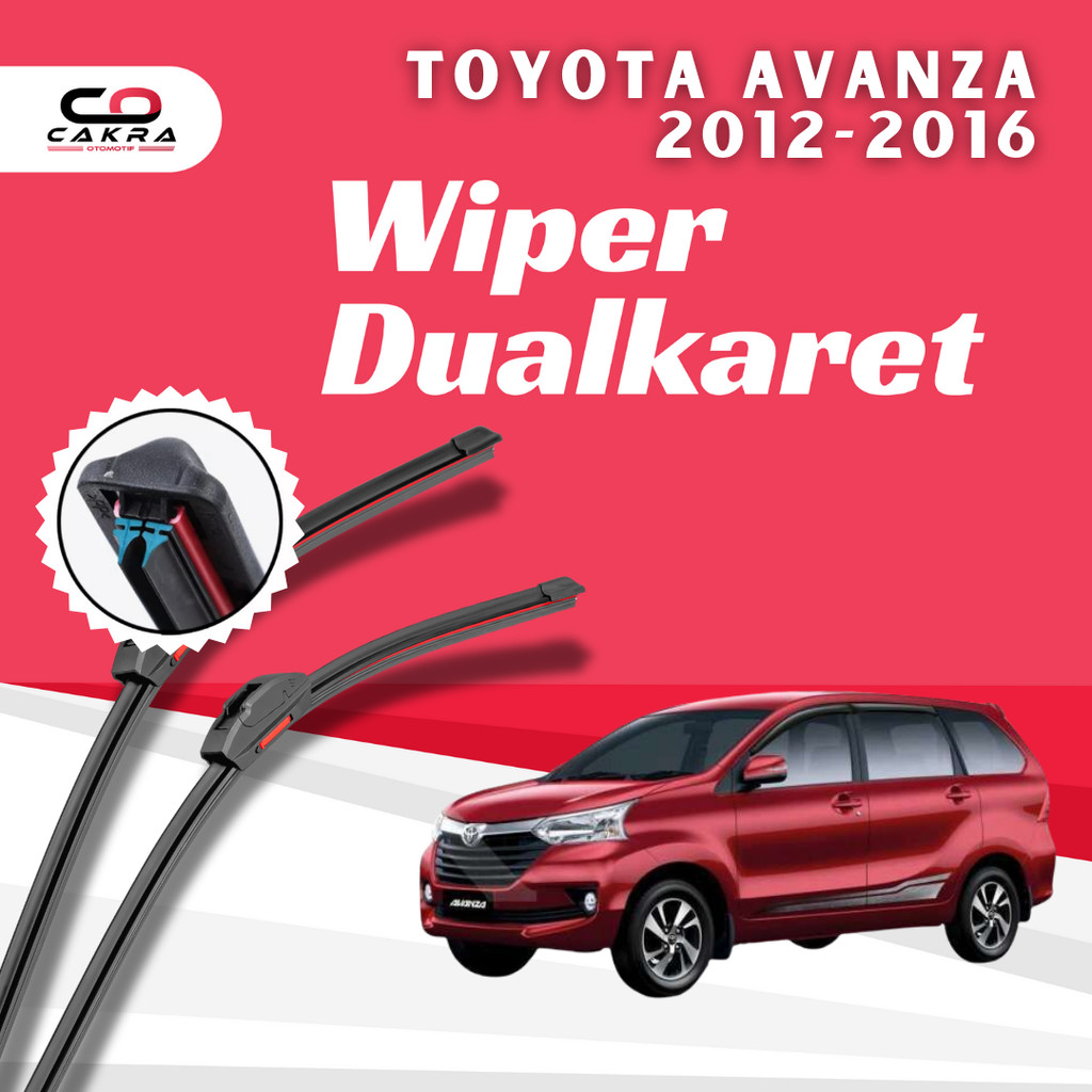Jual Wiper Mobil Toyota All New Avanza 2012 - 2016 Frameless Dual Blade 2 karet 1SET Kiri Kanan ...