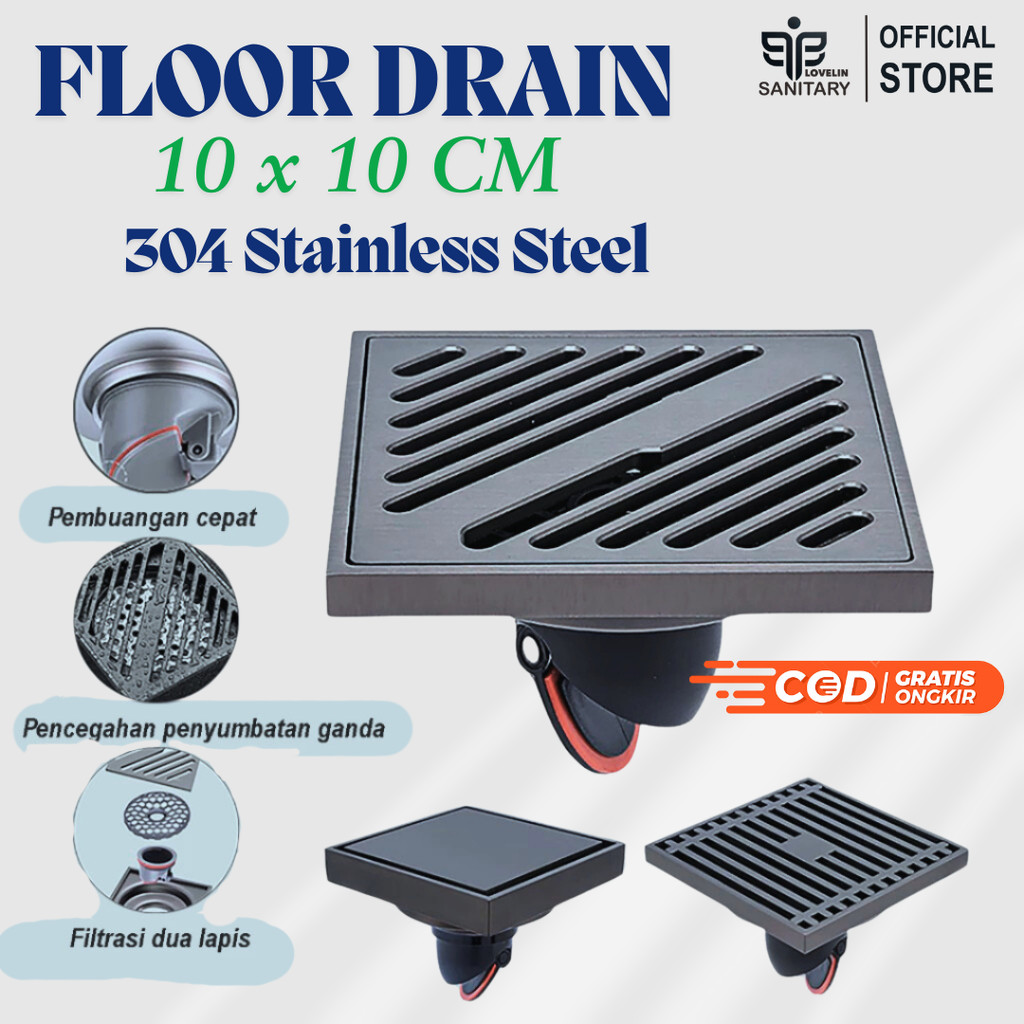 Jual LOVELIN Smart Floor drain Strainer Saringan Afur Lantai Kamar Mandi Model Hiding Stainless ...