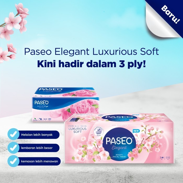Jual PASEO Elegant Tissue Facial Soft Pack 510ply | Shopee Indonesia