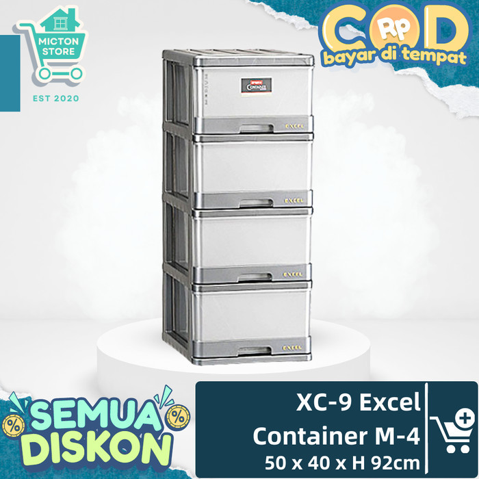Jual MICTON LION STAR Laci Susun 4 Tingkat Excel Container M4 XC-9 Rak ...