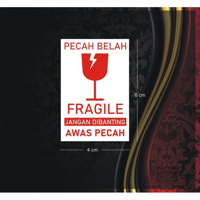 Jual Sticker Fragile 4x6 cm - Putih | Shopee Indonesia