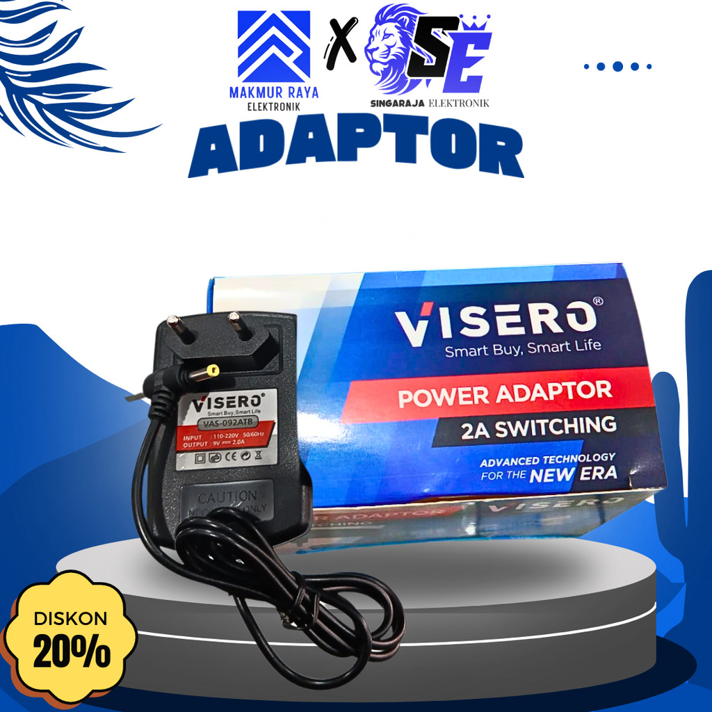 Jual VISERO Adaptor 1A 2A 9V 5V - Adaptor Daya Multi Voltage untuk ...