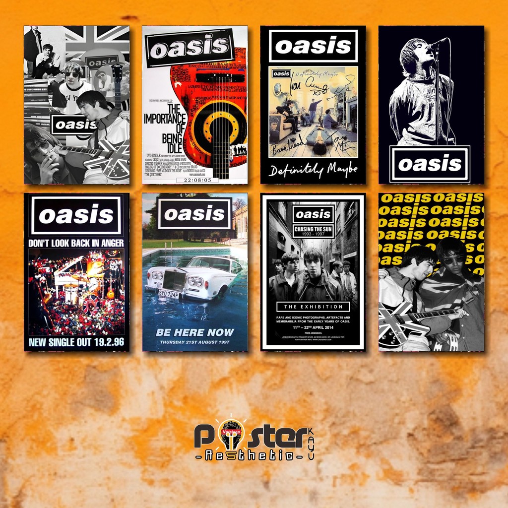 Jual Poster kayu aesthetic retro band oasis vintage brit pop Hiasan ...