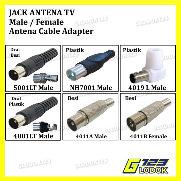 Jual Konektor Jack Jek Antena TV 5C Besi RG6 Male Female Taiwan ...