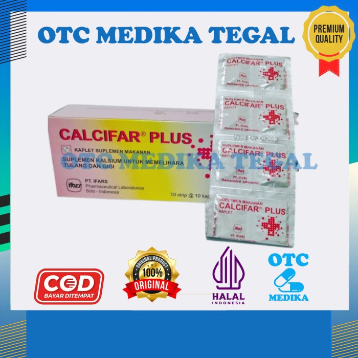 Jual Calcifar plus 1 strip memelihara kesehatan tulang dan gigi, Obat ...