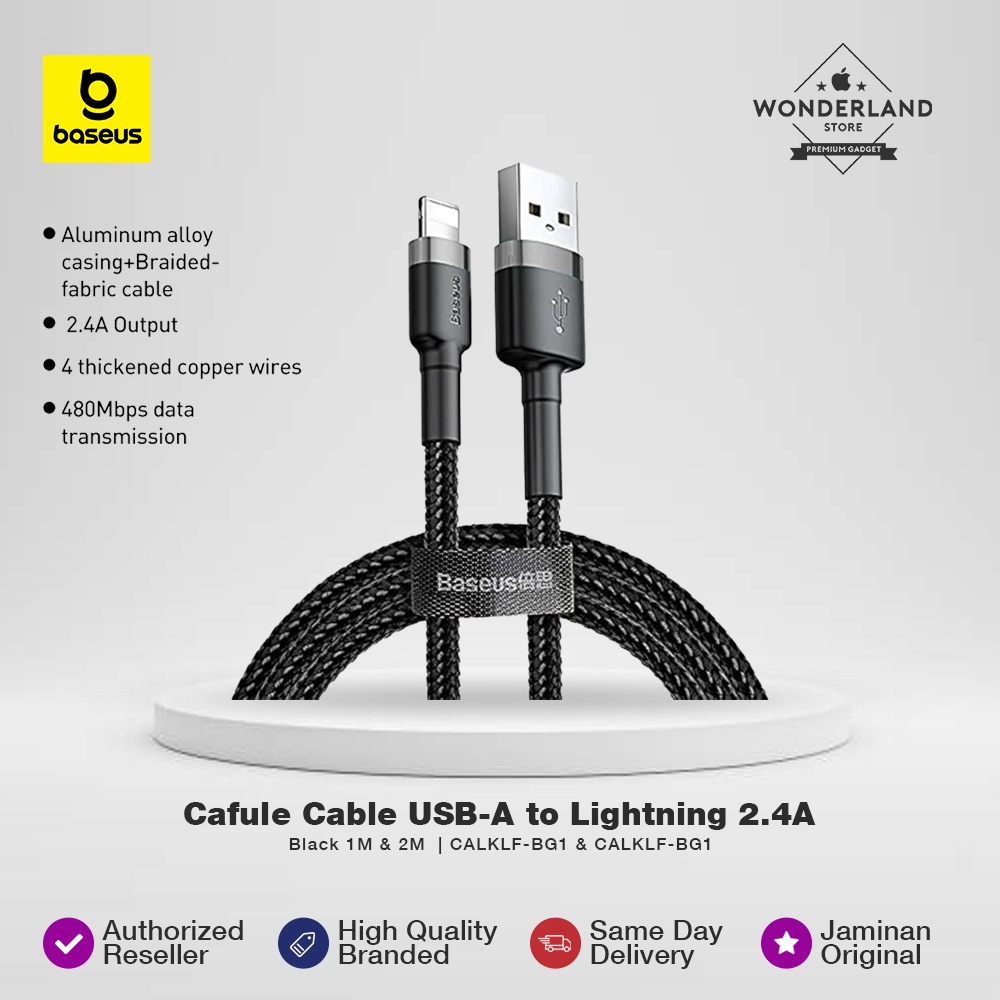 Jual Baseus Cafule Kabel Data Lightning for iPhone/iPad 2.4A 1meter ...