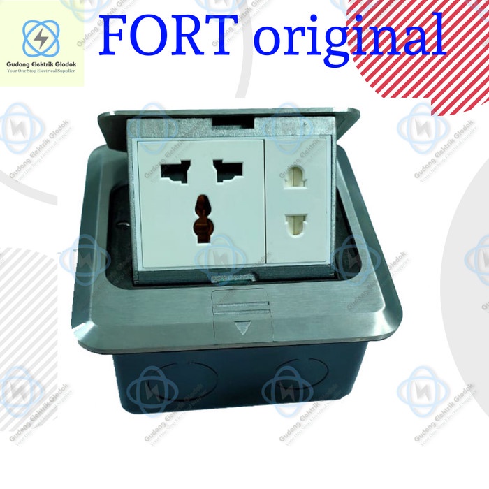 Jual STOP KONTAK LANTAI 250V 16A ; FFS-32U SOCKET UNIVERSAL ; FORT ...
