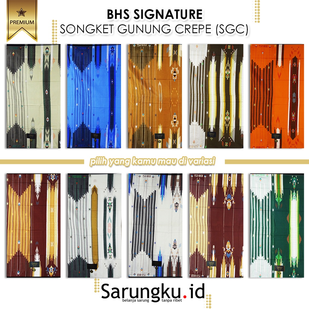 Jual SARUNG BHS SIGNATURE SONGKET GUNUNG CREPE (SGC) | Shopee Indonesia