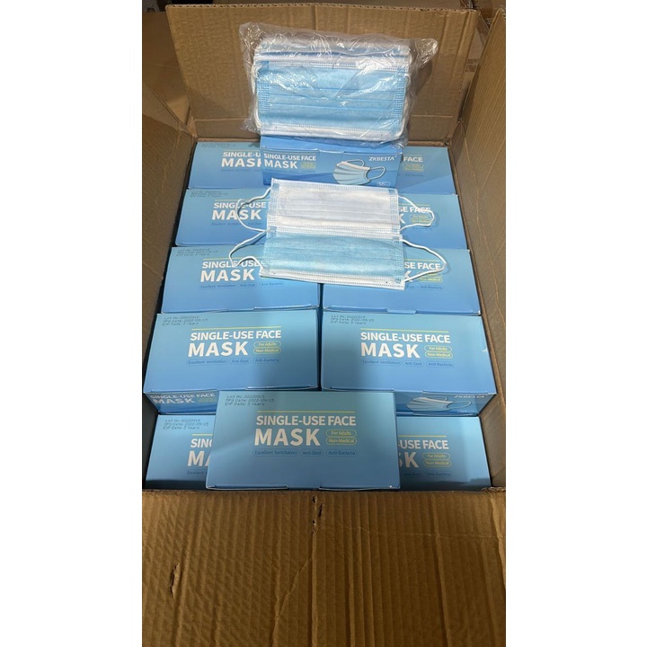 Jual [PGO/1551] Masker Disposable 3 Layer Mask-Masker Dewasa Earloop ...