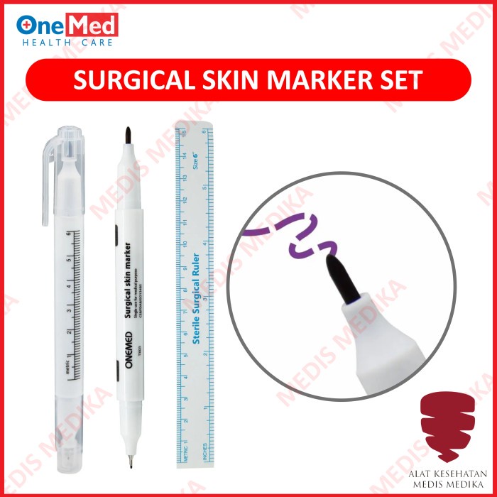 Jual Surgical Skin Marker Set Pulpen Pen Ruler Kulit Penanda Operasi ...