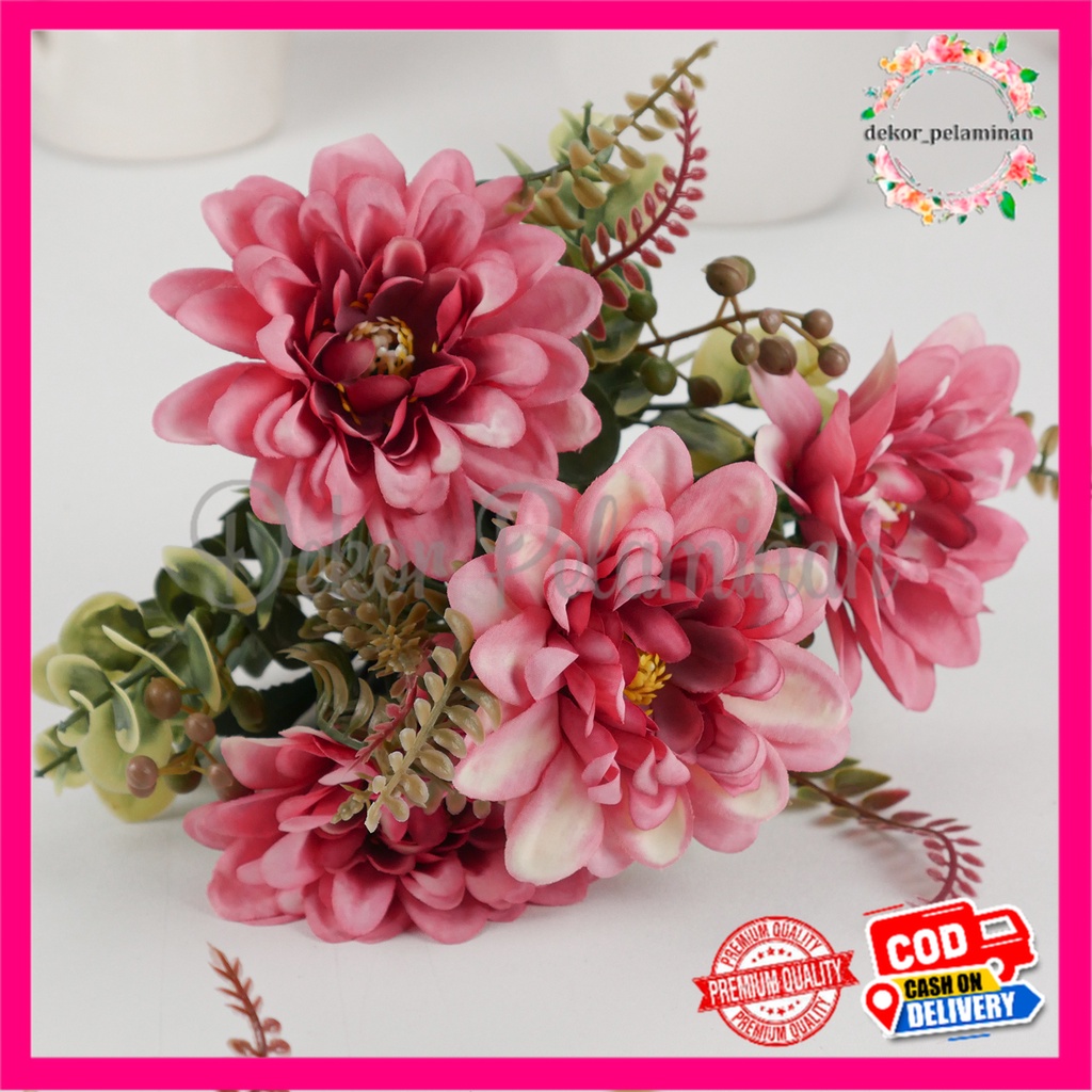 Jual ROSE TERATAI CANTIK CABANG 7 ARTIFICIAL BUNGA PEONI EROPA BUNGA ...