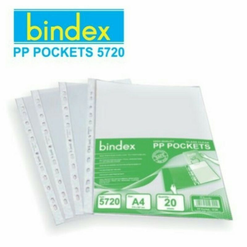 Jual PP Pocket/Sheet Protector Bindex A4,F4 ( 1bks/20 Sheet ) | Shopee ...