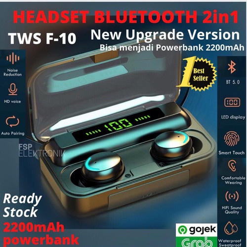 Jual COD Headset Earphone Bluetooth TWS F9/F10 9d 5.9 LED Display SMART TOUCH - TWS F9/10 ...