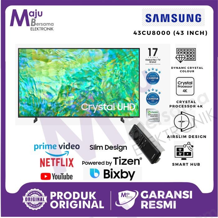 Jual SAMSUNG 43CU8000 CRYSTAL 4K UHD SMART TV 43 Inch | Shopee Indonesia
