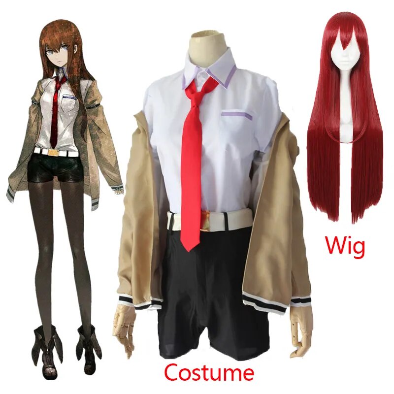 Jual PREORDER Steins Gate Cosplay Costume Wig Japanese Anime Game ...