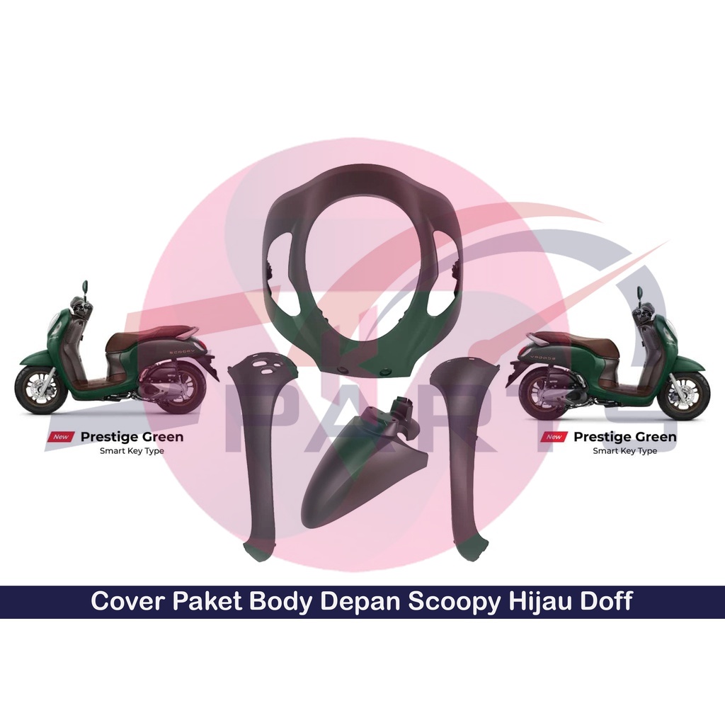 Jual Paket Body Depan Scoopy K2F Hijau Doff Original | Shopee Indonesia