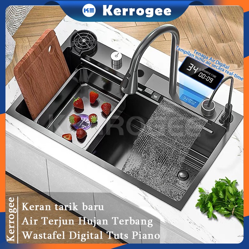 Jual Kitchen sink stainless 304 Luxury Bak Cuci Piring Modern Waterfall ...