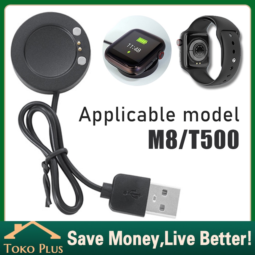 Jual Kabel Charger Smartwatch Hiwatch T500+ / Series 7 2 Pin Charger Smart Watch Series 7 ...