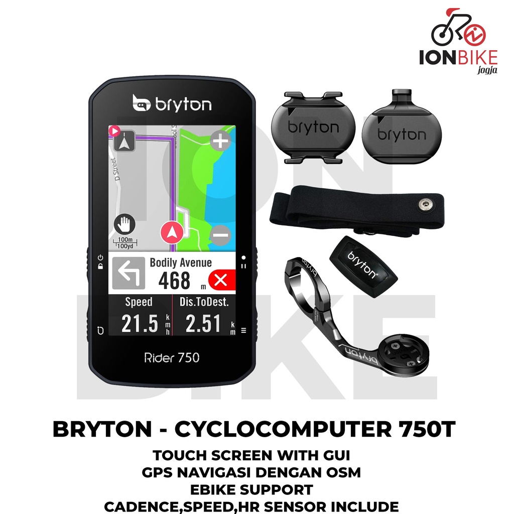 Jual Speedometer GPS Bryton Rider 750T 750 T Cadence Speed HR Sensor ...