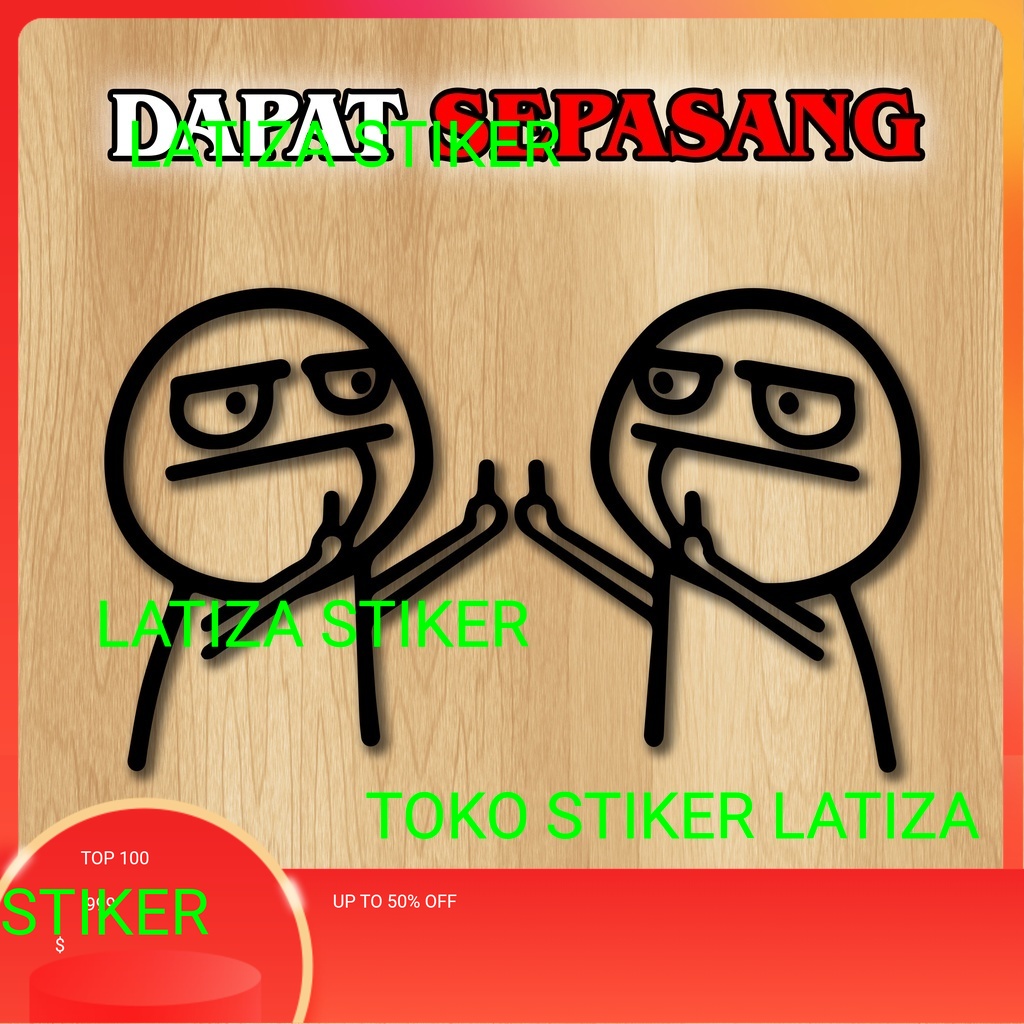 Jual stiker STIKER KARTUN LUCU FUCEK STICKER MIDDLE FINGER JARI TENGAH ...