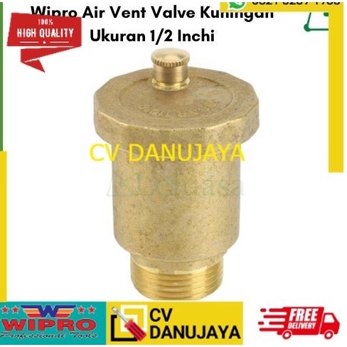 Jual Wipro Air Vent Valve Valv Udara Kuningan Ukuran 1/2 dan 1 Inchi ...