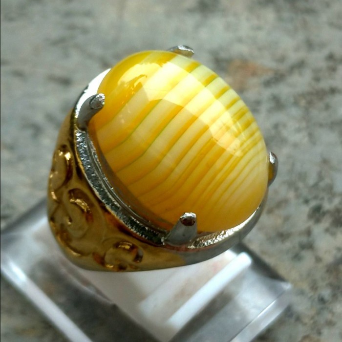Jual ( COD ) Cincin Batu Akik Sulaiman Kuning HQ | Shopee Indonesia