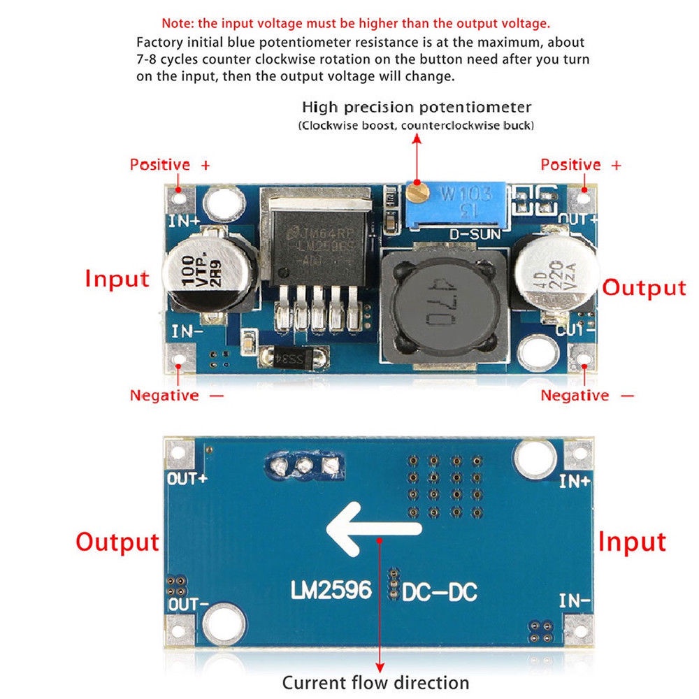 Jual (OML) LM2596 LM2596S DC-DC 3-40V ADJUSTABLE STEP DOWN POWER SUPPLY 3A / PENURUN TEGANGAN ...