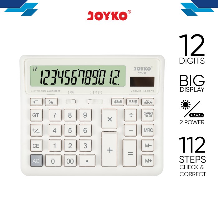 Jual JOYKO Calculator Kalkulator CC-59 12 Digits Check & Correct ...