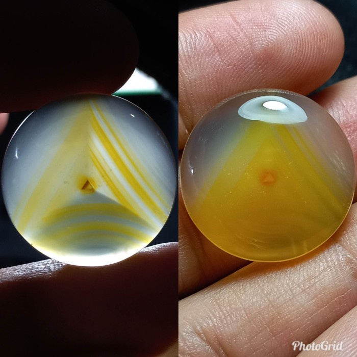 Jual Natural Batu Akik Kristal Motif Gambar Segitiga Piramida Emas ...