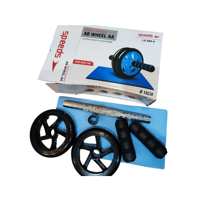 Jual SALE Reject Double AB Wheel Exerciser Roll Gym + Matras 009-4 ...