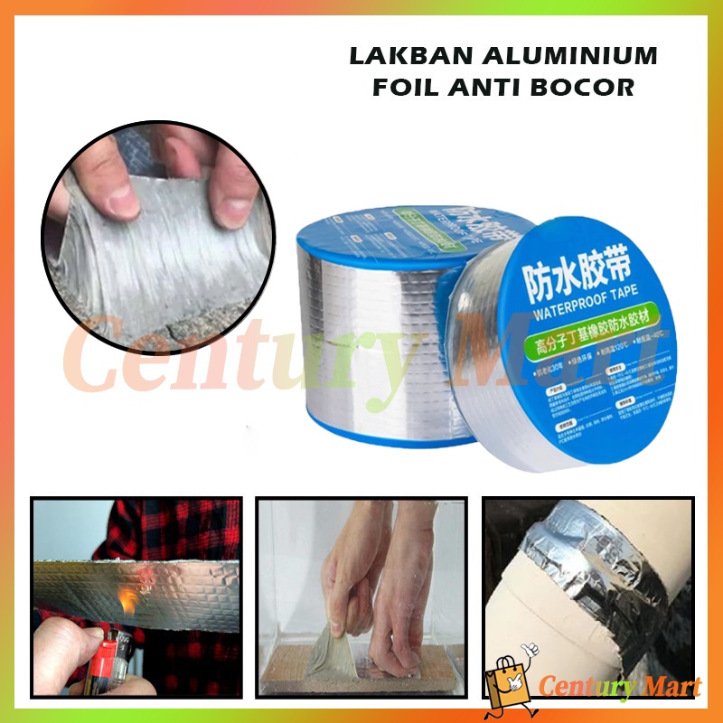 Jual Lem Anti Air Aluminium Tape Serbaguna/Tape Anti bocor Foil Butyl Aluminium /Aluminium Foil ...