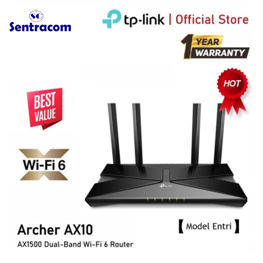 Jual Tp-link Archer AX10 AX1500 Wi-Fi 6 Router Dual Band Wireless ...
