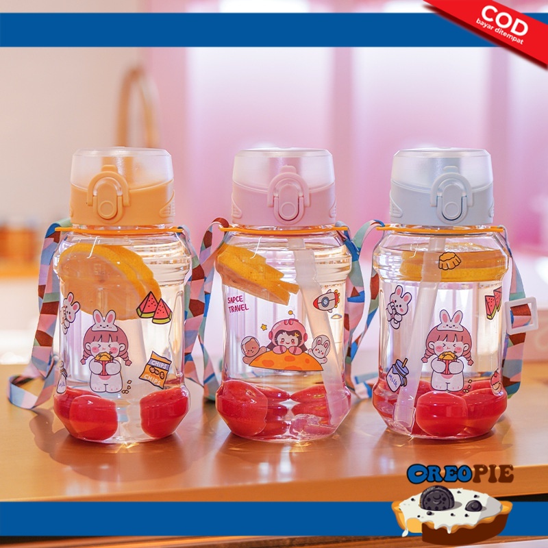 Jual Oreo Pie Botol Air Minum 600ML FREE Tali / Botol Minum Anak Sedotan Anti Pecah Anti Tumpah ...