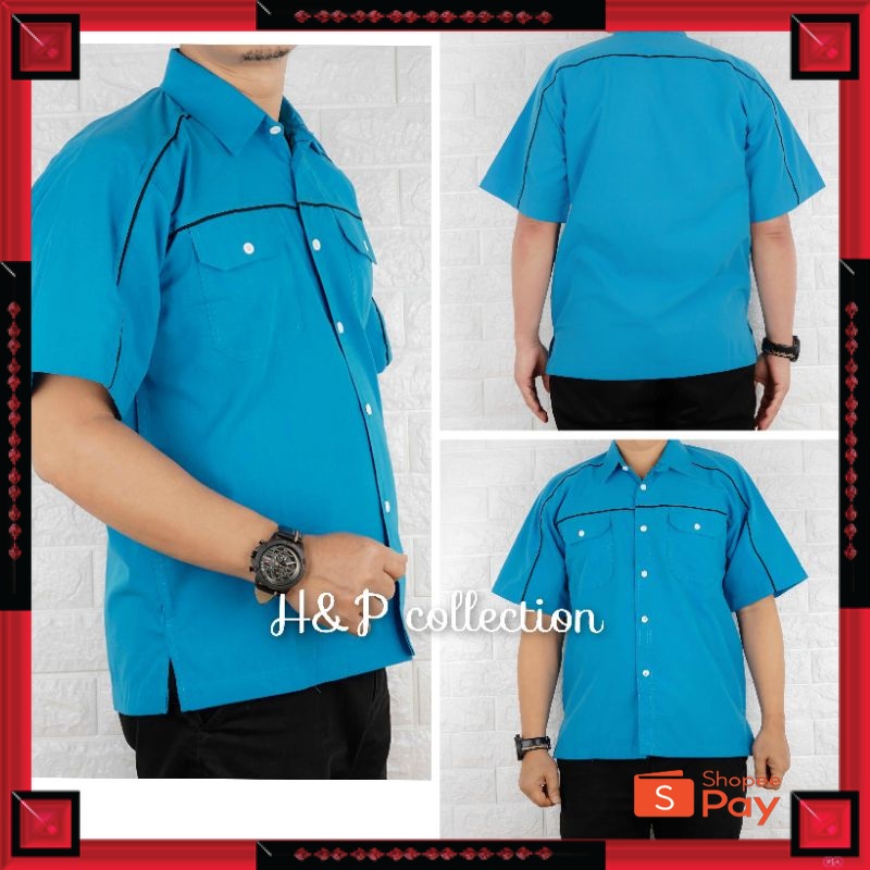 Jual 12.12 SERAGAM SALE / Rc Kemeja Seragam Kerja Biru, Kemeja Seragam Kerja Navy, Kemeja ...