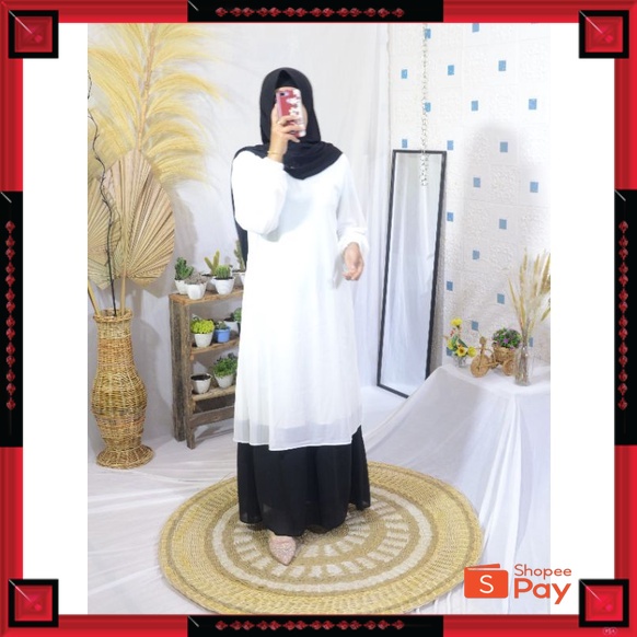 Jual 12.12 SERAGAM SALE / Ss Syakira gamis putih hitam malaysia seragam ...