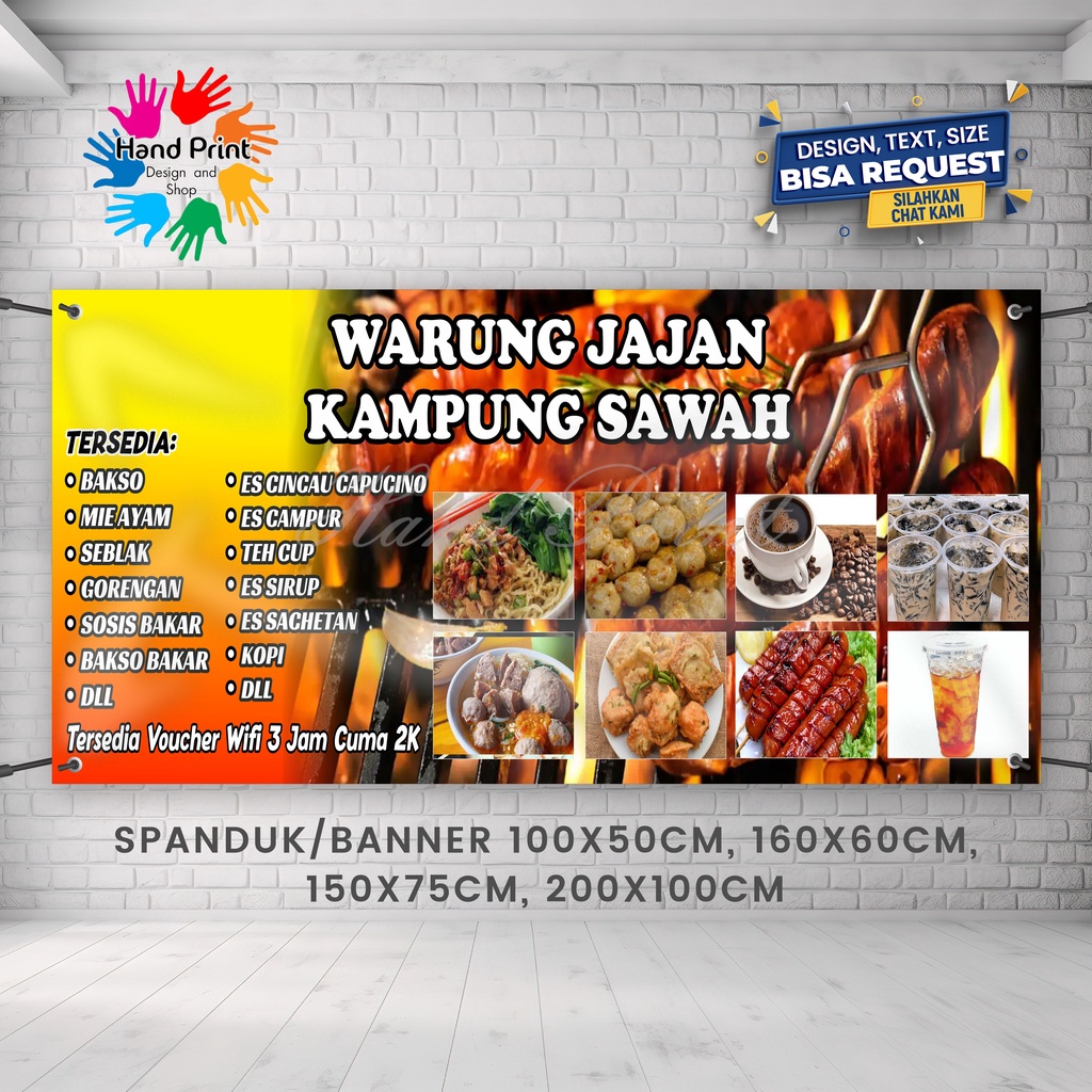 Jual Spanduk Banner MMT Sate Seafood Bakar Sosis Dan Bakso Bakar Seblak ...
