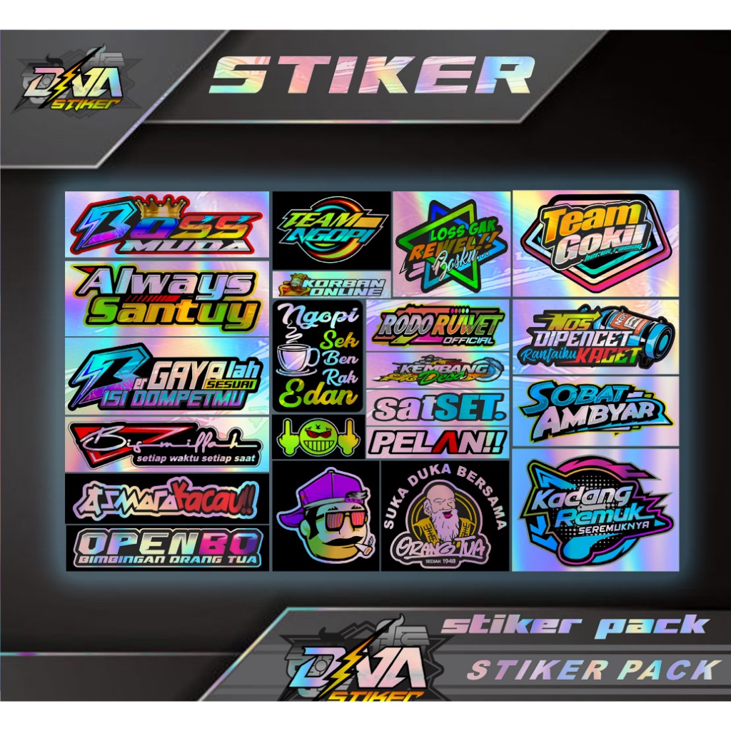 Jual Stiker Pack Bos Muda Stiker Pack Viral Stiker Motor Keren | Shopee ...