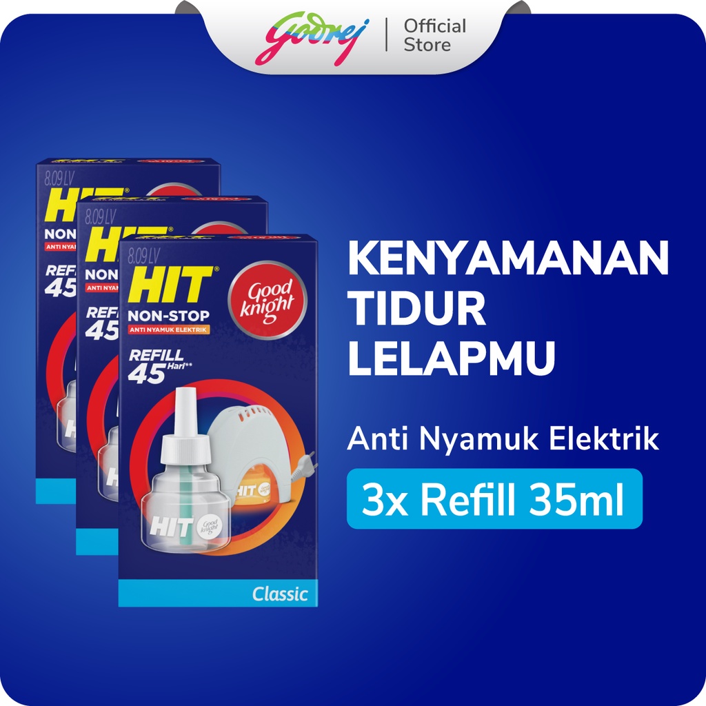 Jual Hit Good Knight Non Stop Refill Classic 45 Hari x3- Refill Obat ...