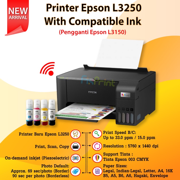 Jual Printer Epson EcoTank L3250 Wi-Fi All-In-One Ink Tank New Garansi ...
