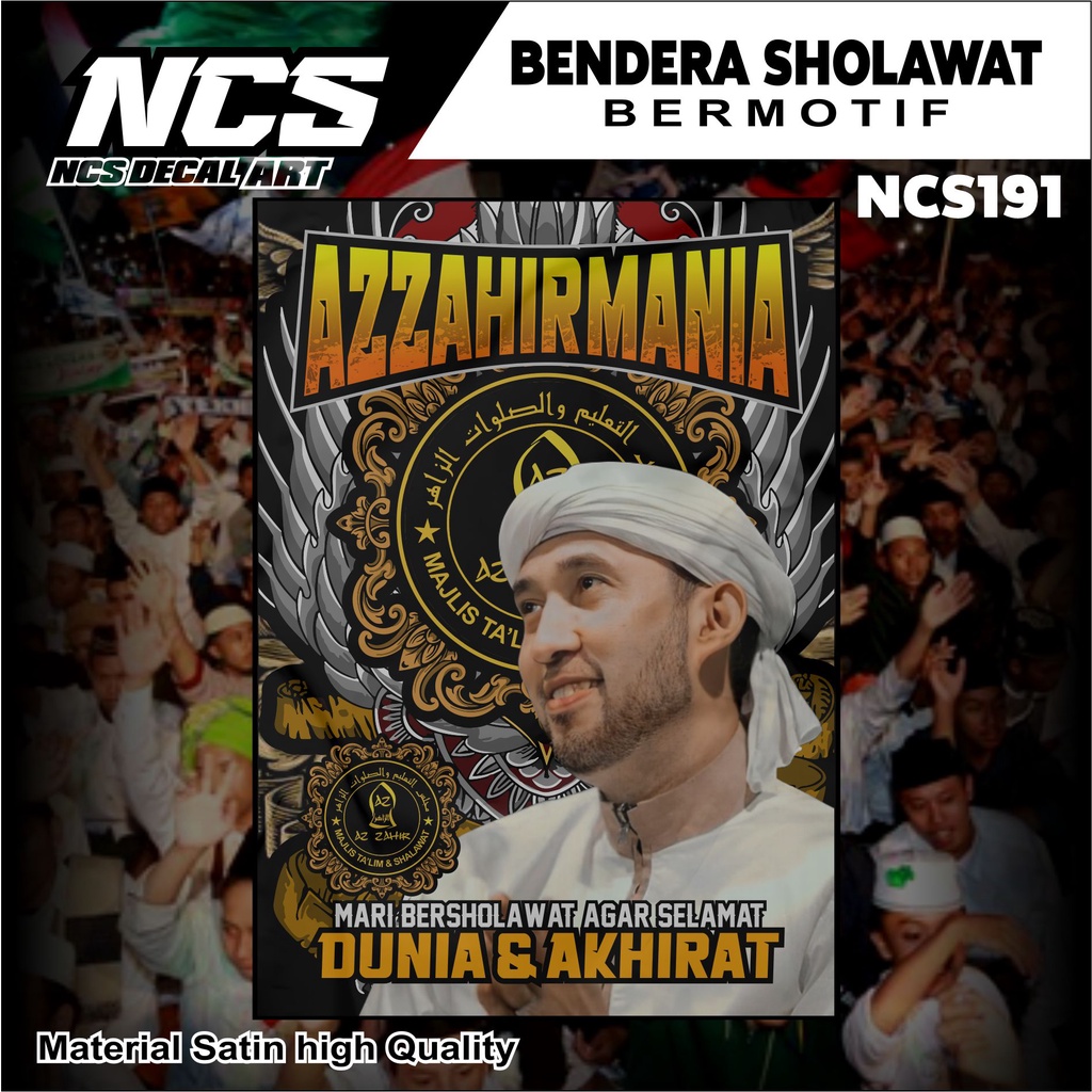 Jual Bendera Majelis Sholawat MAJELIS AZZAHIR MANIA Printing Bisa ...