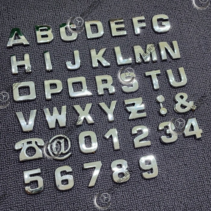 Jual EMBLEM HURUF ANGKA TEMPELAN STICKER HURUF & ANGKA SATUAN UNIVERSAL ...