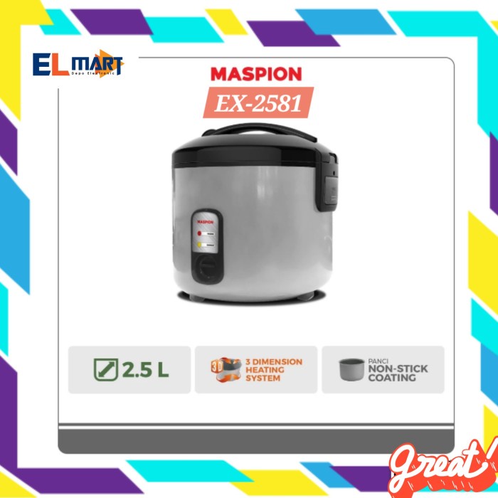 Jual Maspion Magic Com Besar 2,5L Ex 2581 Rice Cooker Jumbo Ex2581 2 ...
