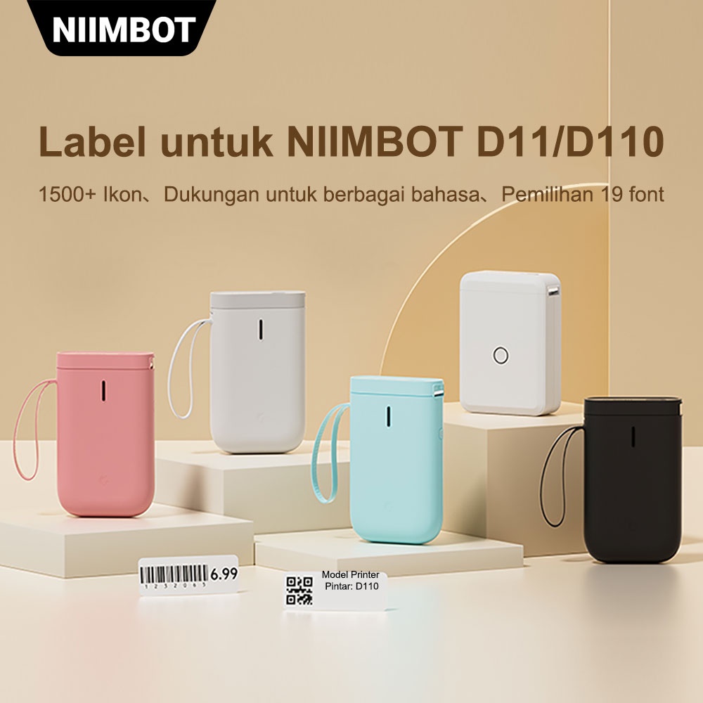 Jual NIIMBOT D11 D110 Printer Label Bluetooth Nirkabel Portabel Cetak Stiker Label Kabel Teks ...